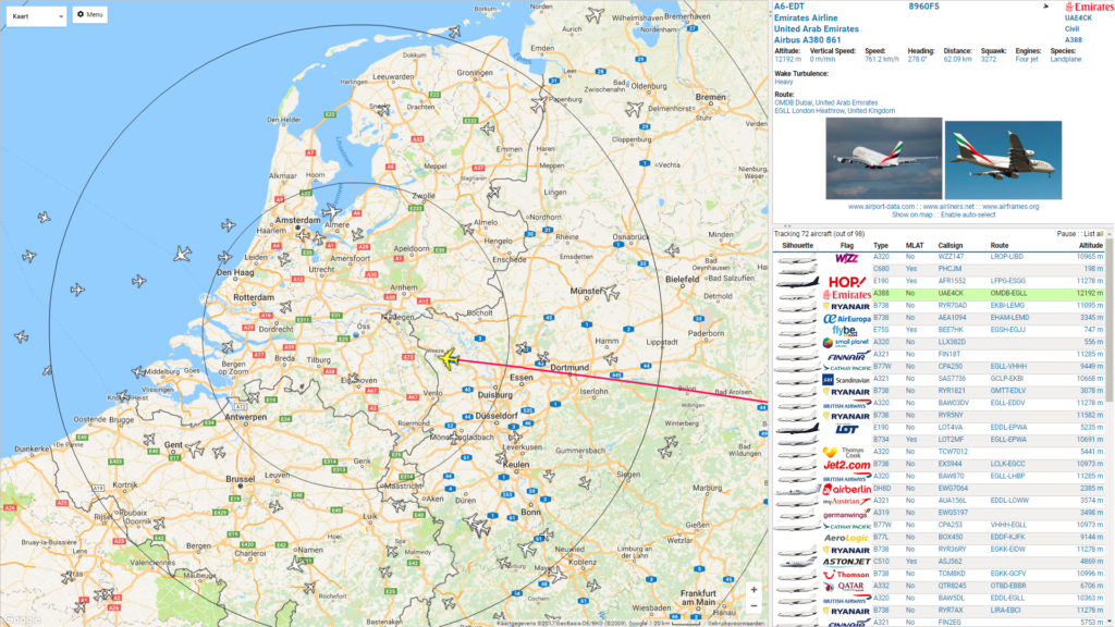 Tracking aircraft using ADSB and Virtual Radar Server (VRS) on a Raspberry Pi – Willem Pennings